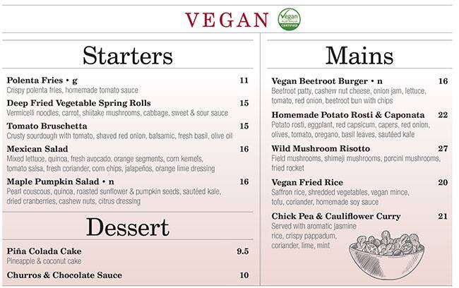 Menu at Berwick Springs Hotel restaurant, Berwick, 288-296 Clyde Rd