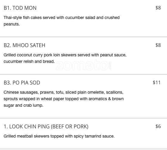 Menu at Mee-Sen Thai Eatery pub & bar, Portland