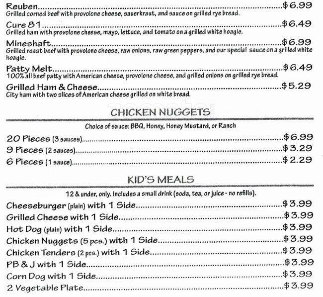 Menu at Wayside - Church Street restaurant, Concord