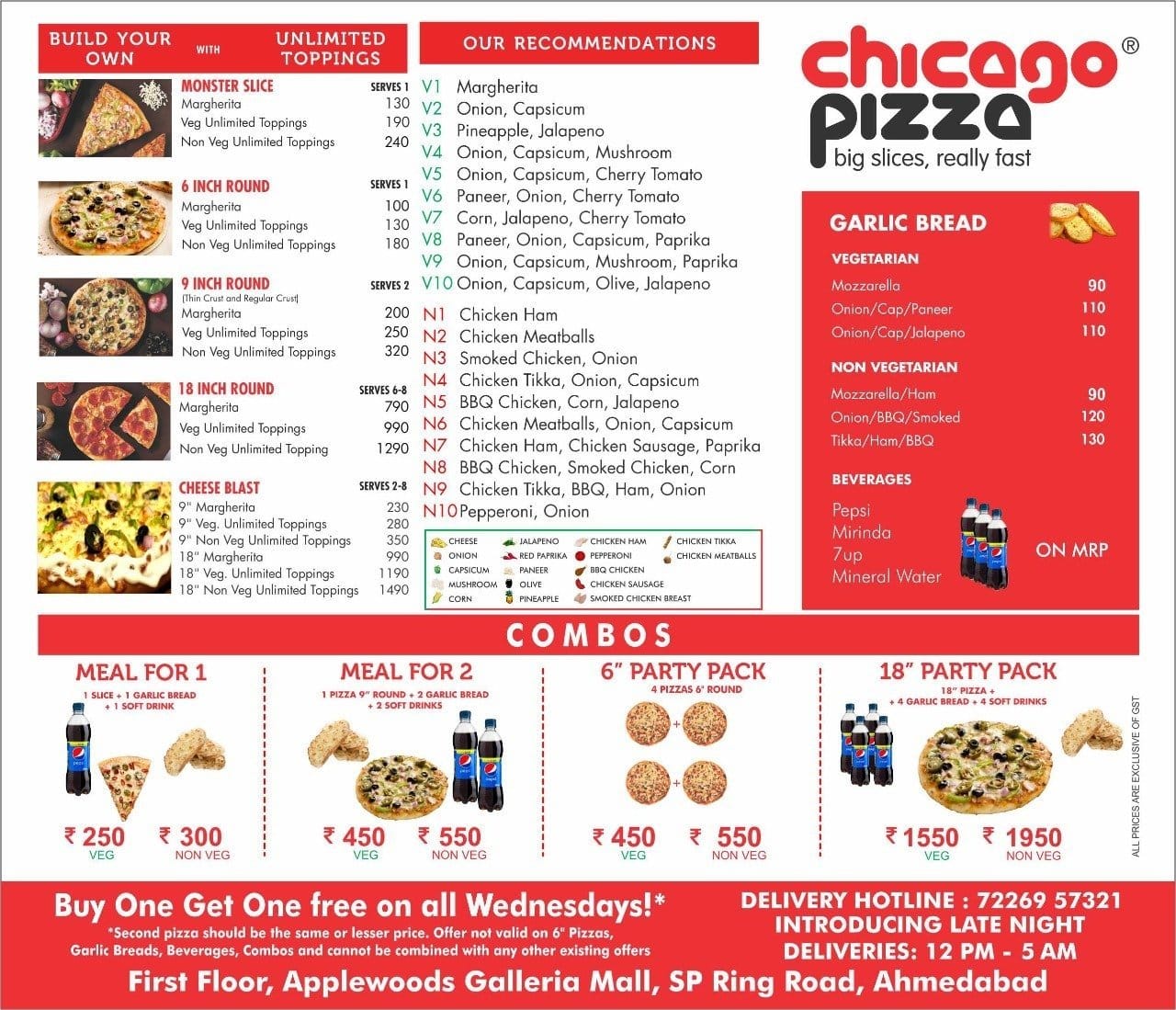 Chicago Pizza Menu, Menu for Chicago Pizza, Bopal, Ahmedabad - Zomato