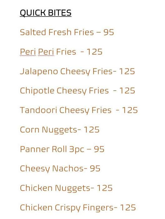 Menu at Tea Hub Lounge, Bengaluru