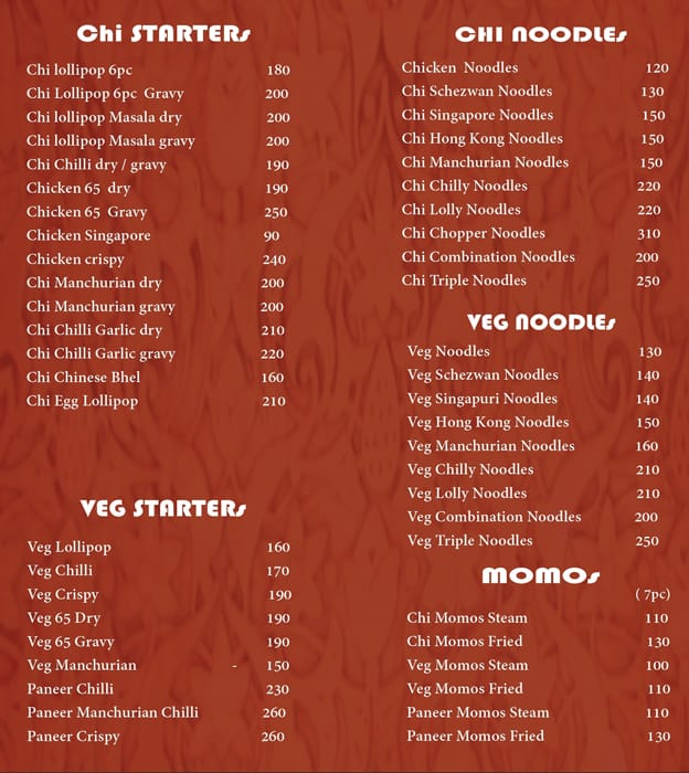 Menu at Hotel Mejwani, Mumbai