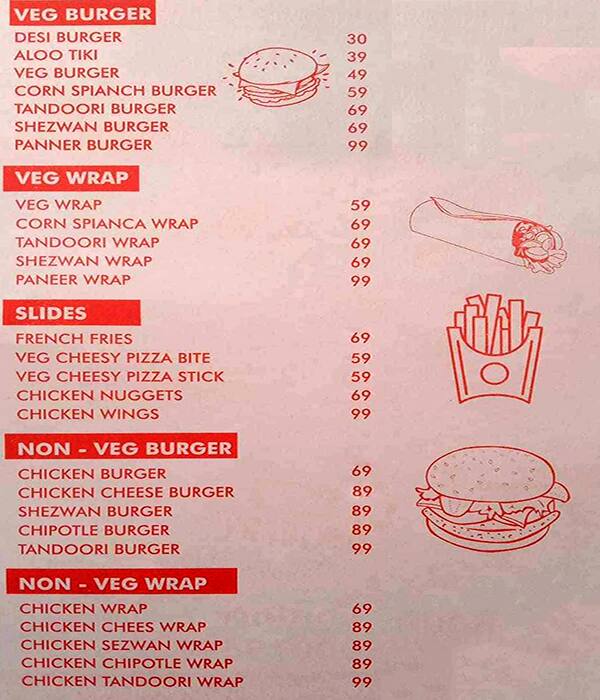 Menu of Burger Queen, Kalamboli, Navi Mumbai