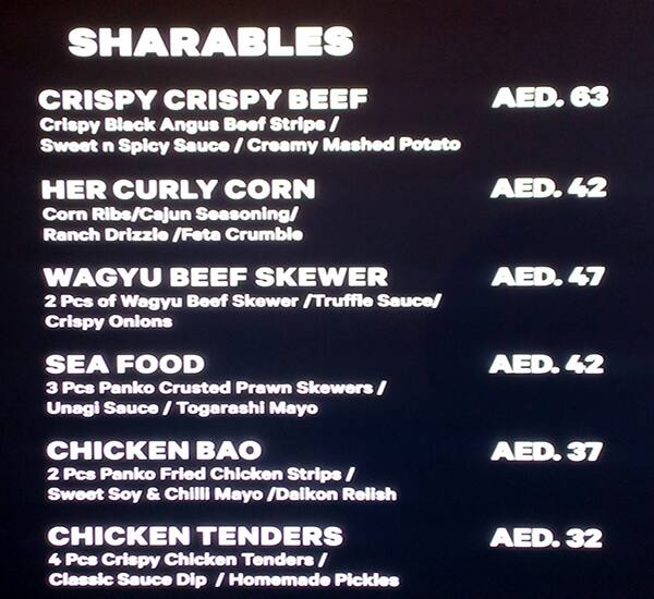 Menu of She Burger, Al Khawaneej, Dubai