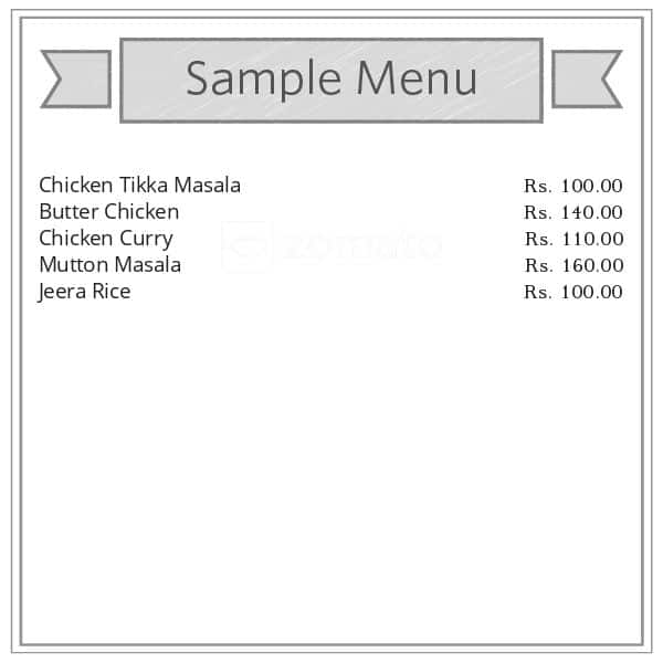 Menu of New Ekta Restaurant, Vastral, Ahmedabad
