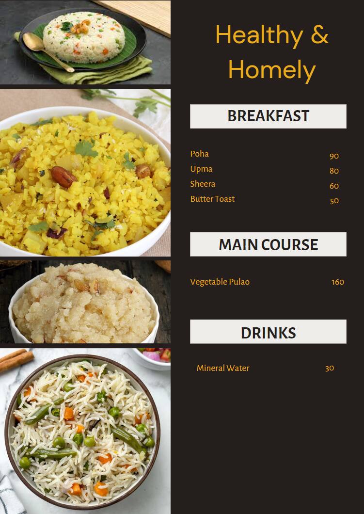 Menu of Healthy & Homely, New Panvel, Navi Mumbai