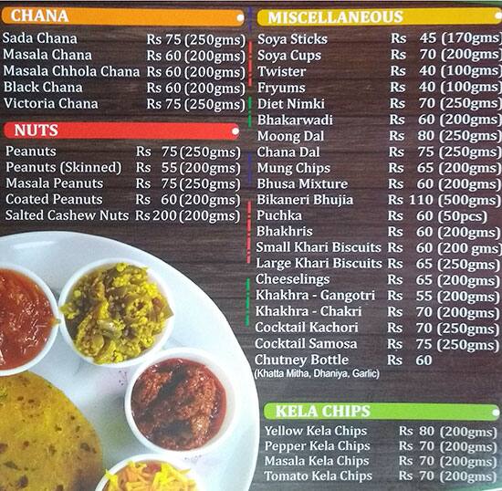 Menu of AnnaRas - Since 1989, Theatre Road, Kolkata