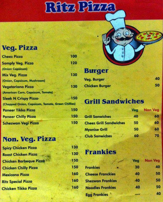 Menu at Ritz, Thane, FC-14