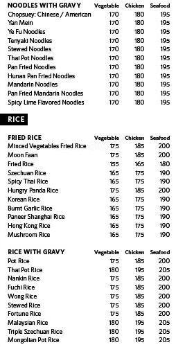 Menu at Hungry Panda, Mumbai, Sai Kanwal Shop #41