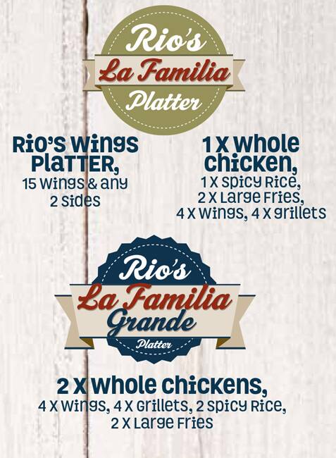 Menu at Rio's Piri Piri fast food, Croydon, 46 High St