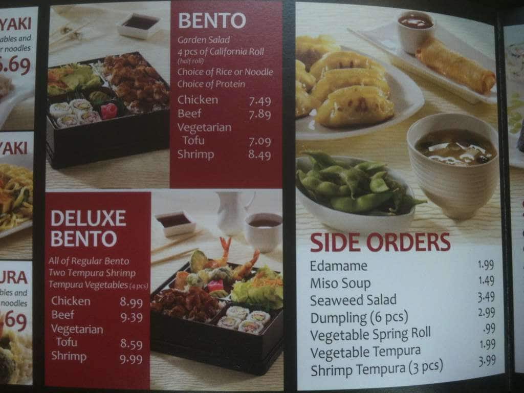 Menu at Sarku Japan restaurant, Milton, Windward Parkway Unit #A-102