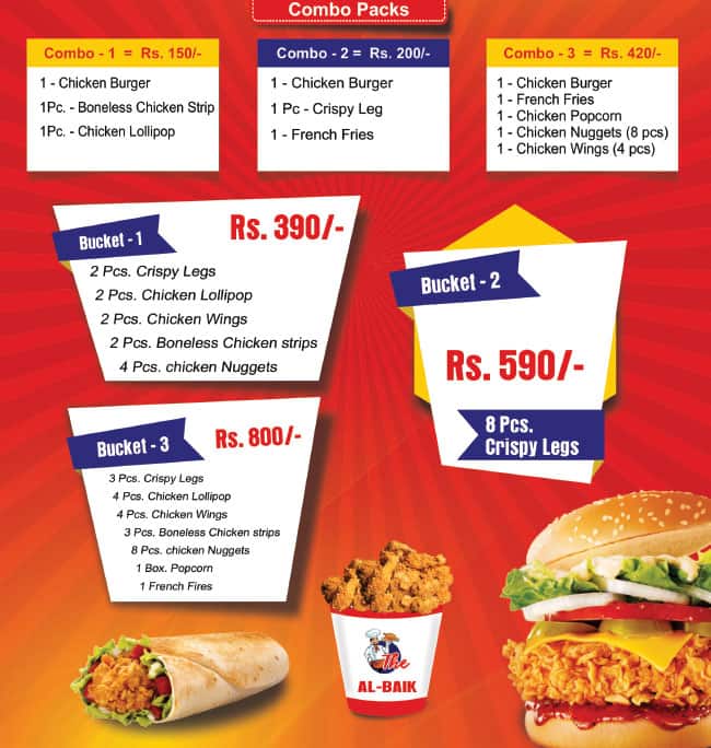 Menu of The Al-Baik, Gomti Nagar, Lucknow