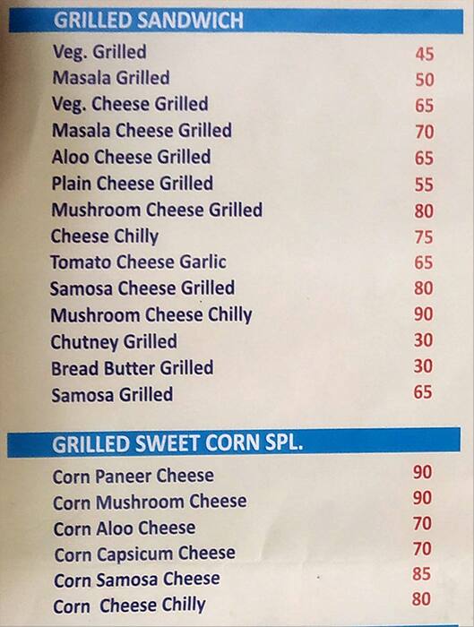 Menu of Taste Treat Sandwich, Prabhadevi, Mumbai