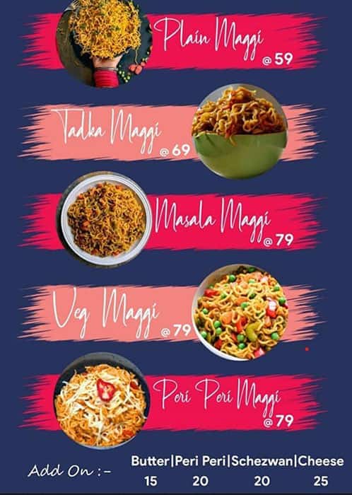 Menu of The Maggi Cafe, Hansol, Ahmedabad