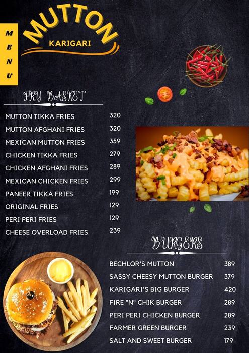 Menu at Mutton Karigari, Bengaluru