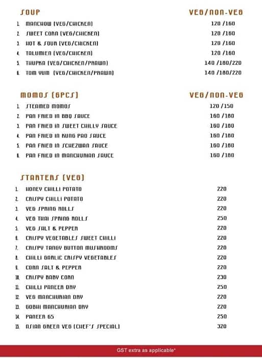Menu of The Noodles Co., Gulmohar City, Gwalior