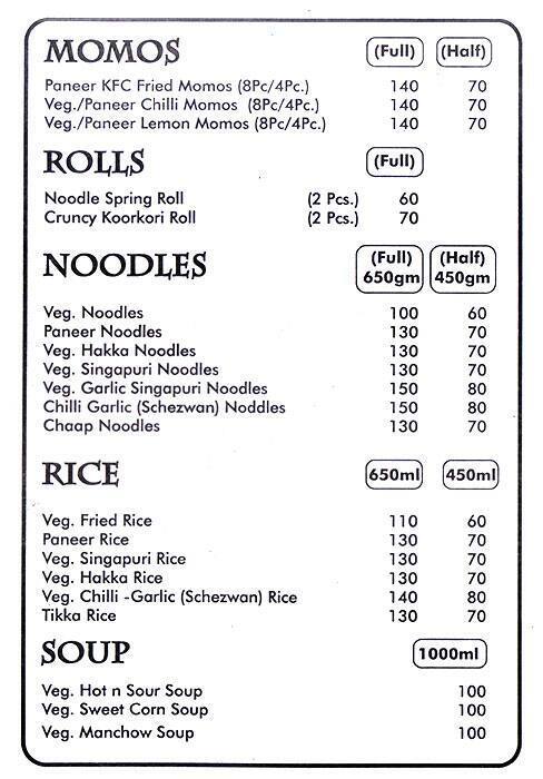Menu of Snack Sensei, Sector 23, Dwarka, New Delhi