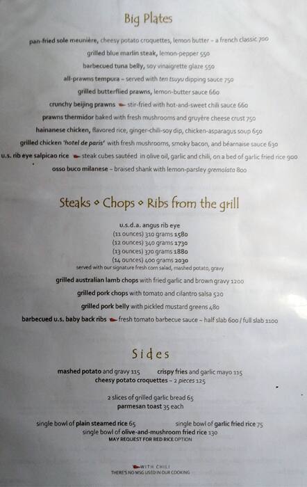 Menu at Taste of L.A. Café cafe, Quezon City