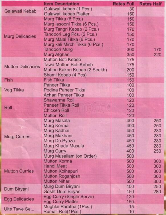 Menu at Lucknow Junction, Jaipur, 1 Evershine Tower Ground Floor ...