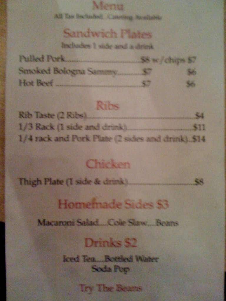 Menu at The Station Inn pub & bar, Nashville