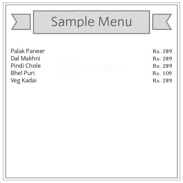 Menu of Kailash Parbat, HSR, Bangalore