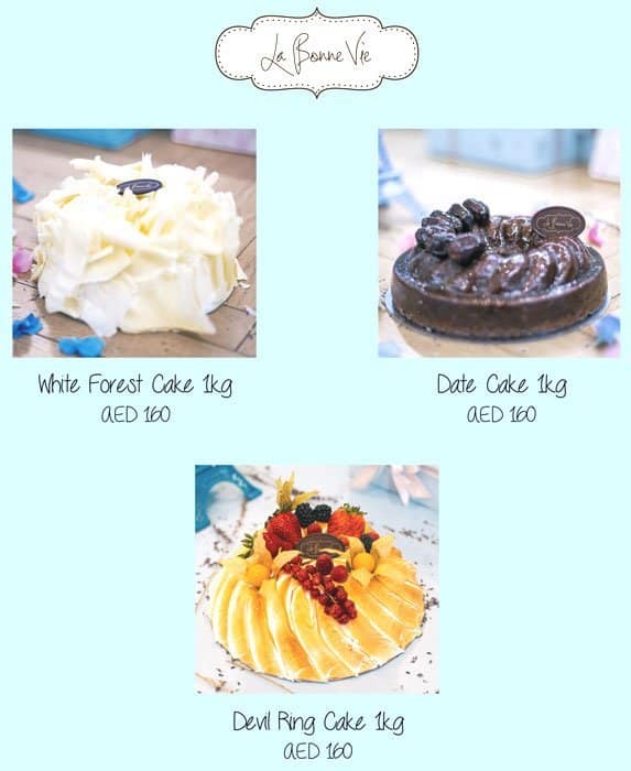 Menu at La Bonne Vie desserts, Dubai, Palm Strip Mall -1st Floor