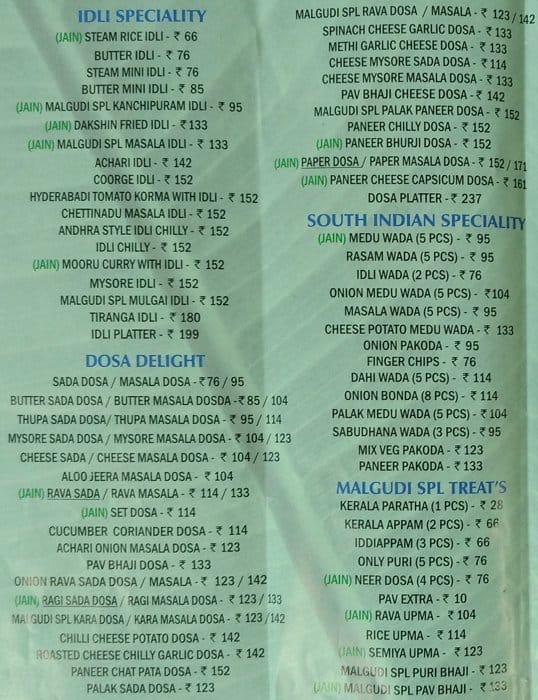 Malgudi Menu, Menu for Malgudi, Kurla, Mumbai - Zomato