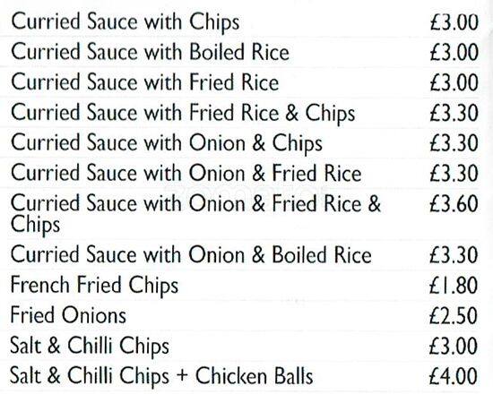 Menu at Lee Palace restaurant, Glasgow