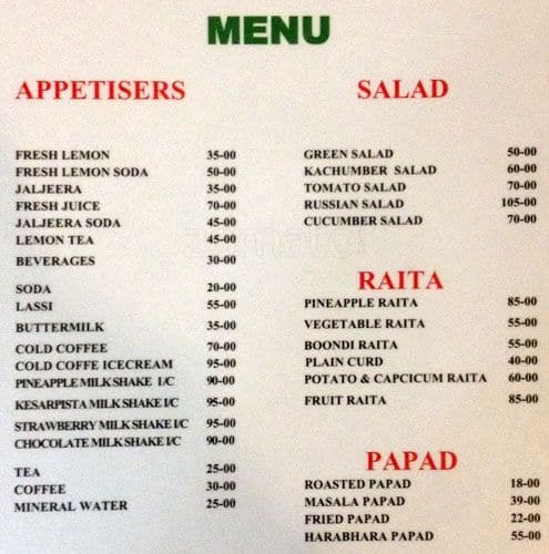 Menu at Collegian Restaurant, Ahmedabad, A-8 Menu at Collegian Restaurant, Ahmedabad, A-8