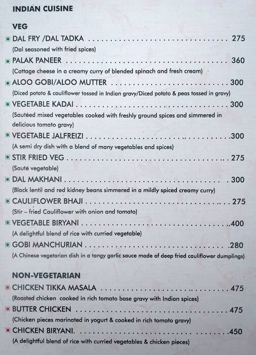 The Verandah Menu, Menu for The Verandah, Panaji, Goa - Zomato