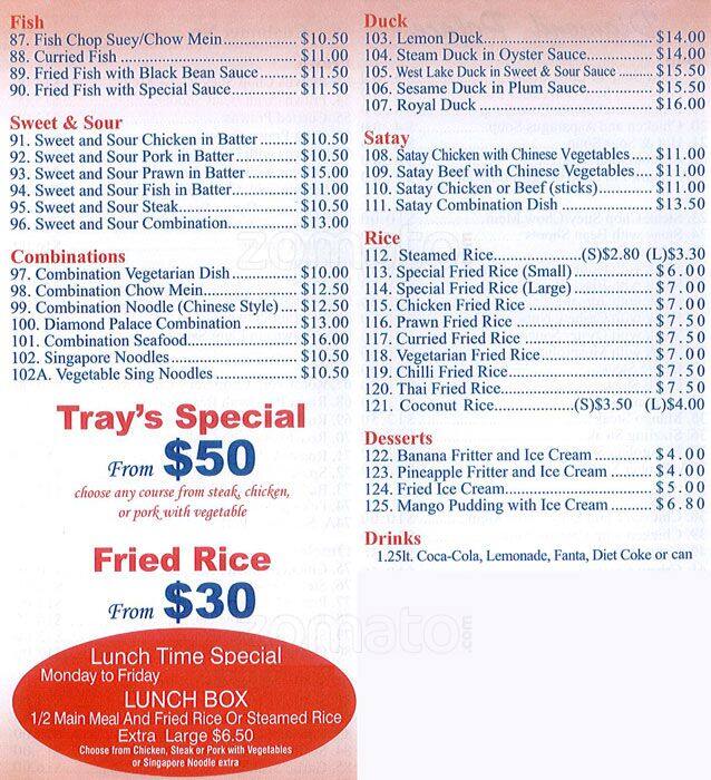 Diamond Palace Chinese Restaurant, Sunshine, Melbourne - Urbanspoon/Zomato