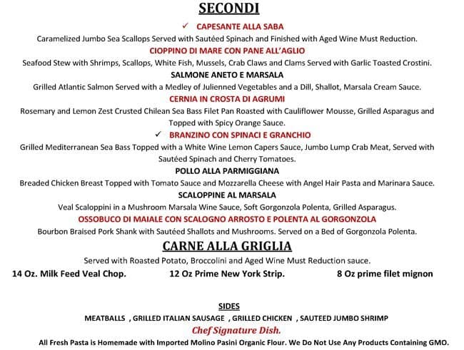 Menu at il calabrese pub & bar, Southlake