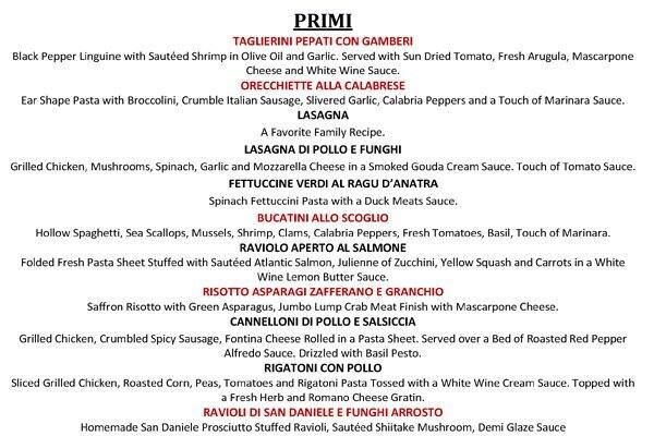 Menu at il calabrese pub & bar, Southlake