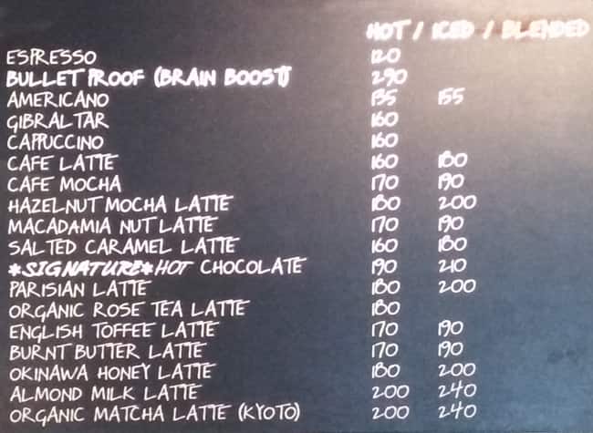 Menu at Dean & DeLuca cafe, Taguig
