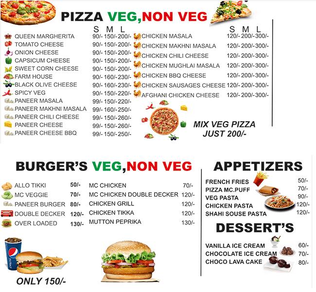 Menu of Pizza Street, Saket, New Delhi