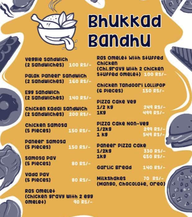 Menu of Bhukkad Bandhu, Kalyan, Thane