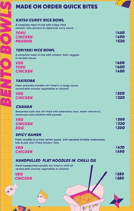 Menu at Harajuku Tokyo Cafe, Gurugram, Ambience Mall 3