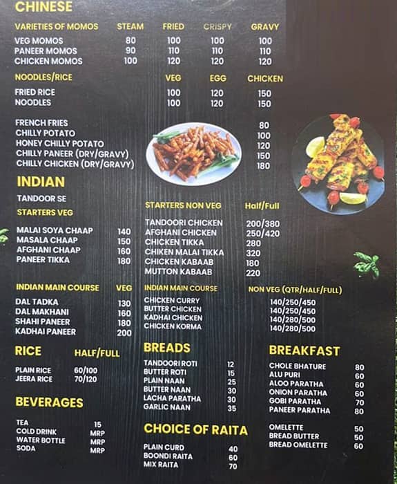 Menu of Cafe Roadway, Sector PI, Greater Noida