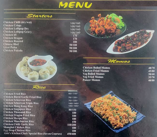 Menu of Abhis Kitchen, Taloja, Navi Mumbai