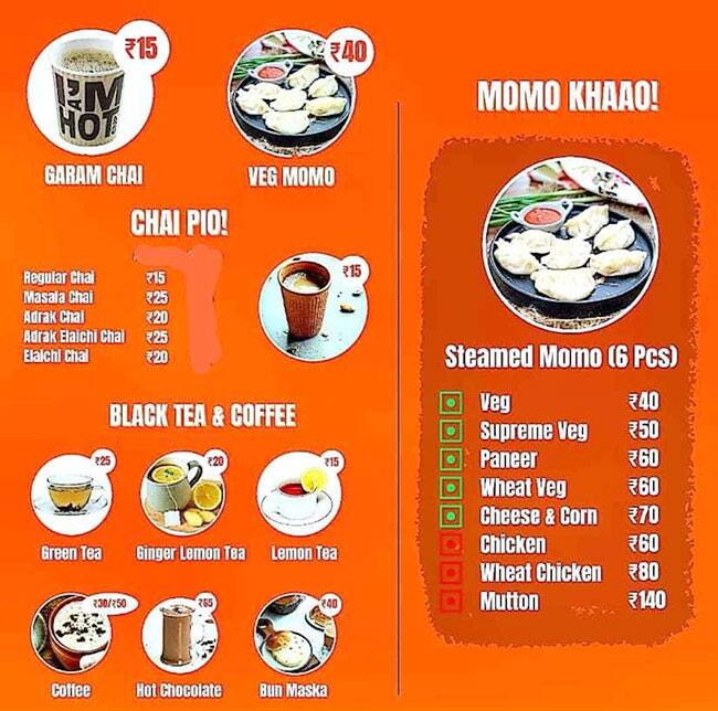 Menu of Khaao Momo, DLF Phase 3, Gurgaon