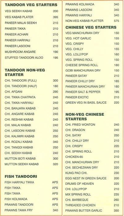 Menu at Hotel Prithika Nonveg, Navi Mumbai