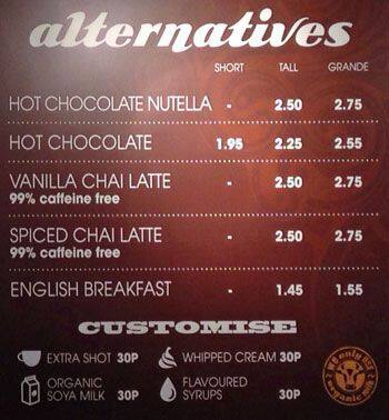 Menu at Ravello Coffee Co cafe, London, 10 Dean Bradley St