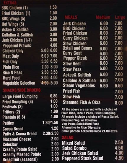 Menu at Delly Caribbean Cuisine London restaurant, London