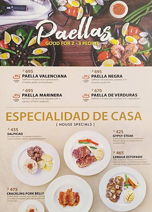 Menu at Dulcinea Restaurant, Makati, Level 1 Greenbelt 5
