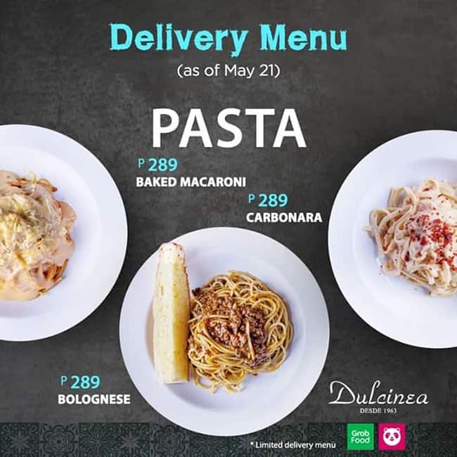 Menu at Dulcinea Restaurant, Makati, Level 1 Greenbelt 5