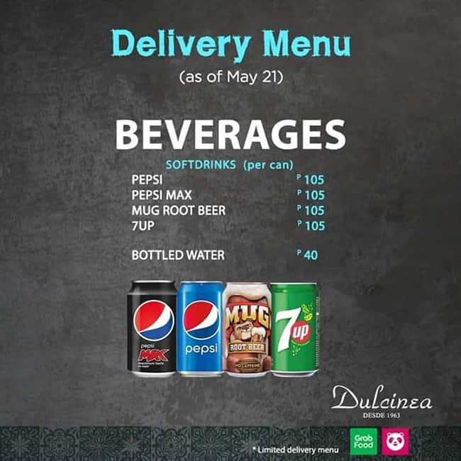 Menu at Dulcinea Restaurant, Makati, Level 1 Greenbelt 5