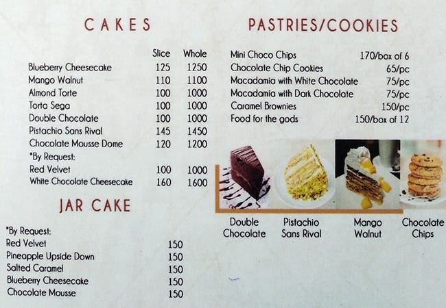 Menu at Sega Cofi cafe, Antipolo, Rizal Km.25