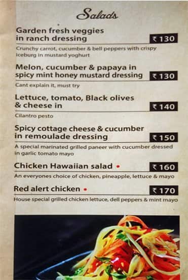 Menu at The Port Cafe, Chennai, 72