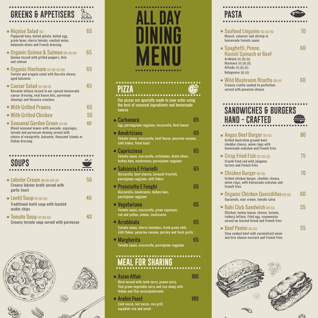 Menu of Arabesque - Bahi Ajman Palace Hotel, Ajman Corniche, Ajman