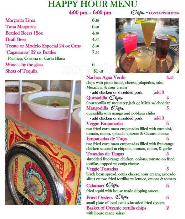 Menu at Agua Verde Cafe, Seattle